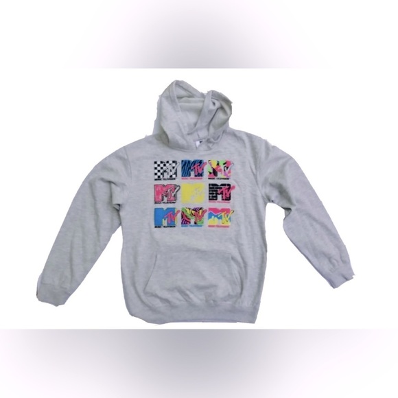 MTV | Tops | Iconic Mtv Varied Logo Women Heather Gray Hoodie Size M 79 ...